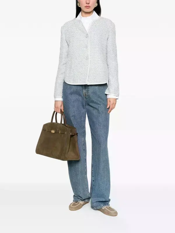 Emporio Armani V-neck Tweed Jacket - Grey