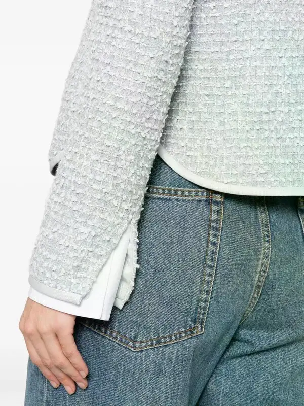 Emporio Armani V-neck Tweed Jacket - Grey