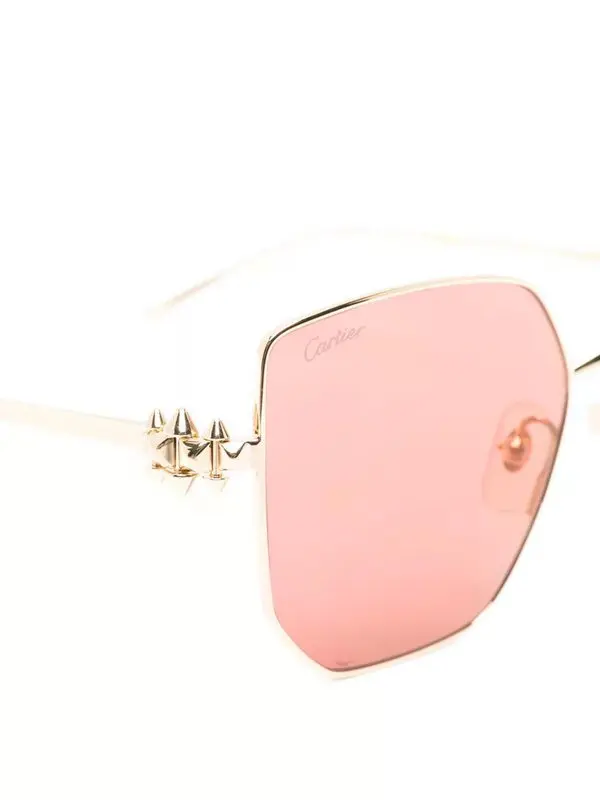 Cartier Tone Square Frame Sunglasses