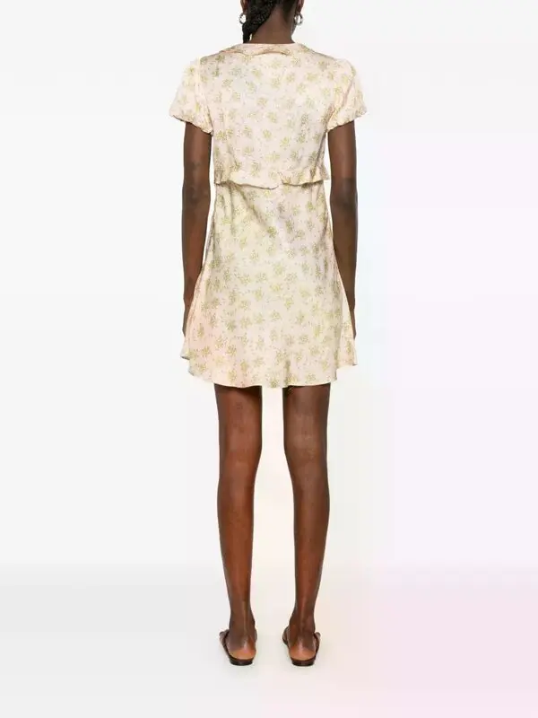 Sandro Floral Print V-neck Mini Dress - Pink