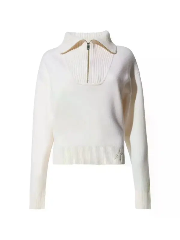 Perfect Moment Half Zip Ribbed Top - Neutrals