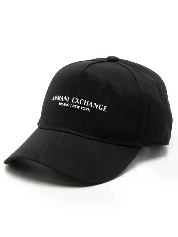 Armani Exchange Logo-print Curved-peak Cap - Black