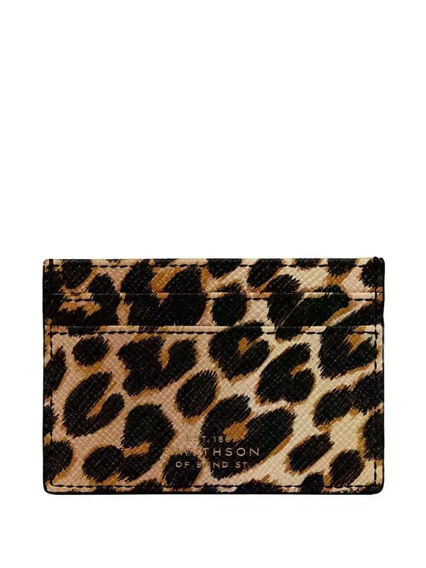 Smythson Panama Leopard-print Card Holder - Neutrals
