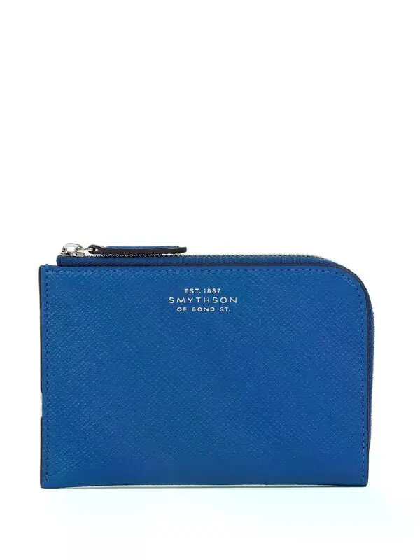 Smythson Small Panama Leather Wallet - Blue