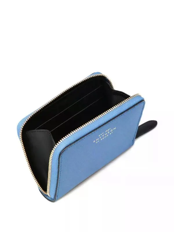 Smythson Small Panama Zip-around Wallet - Blue