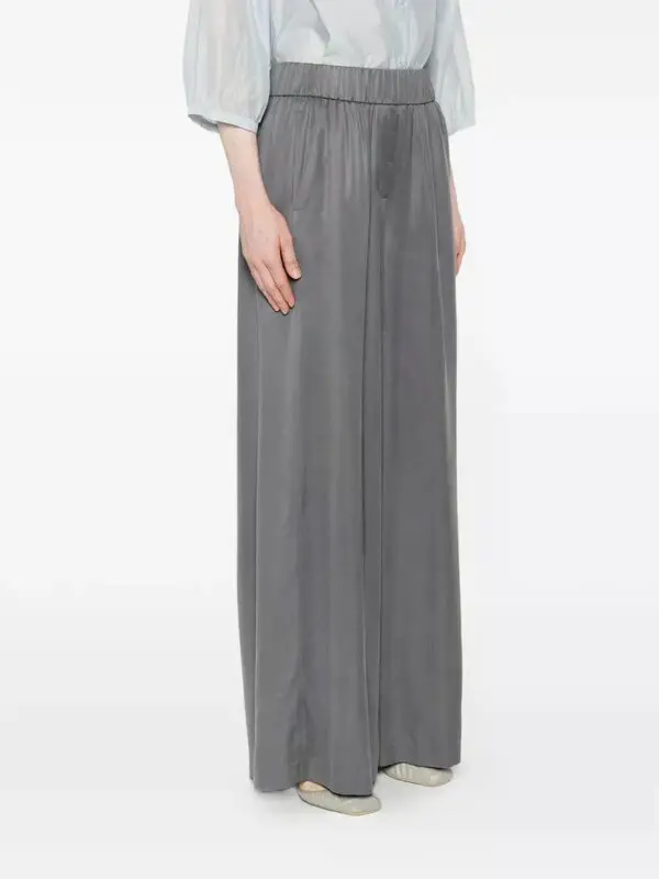 Peserico Elasticated-waistband Wide Leg Trousers - Grey