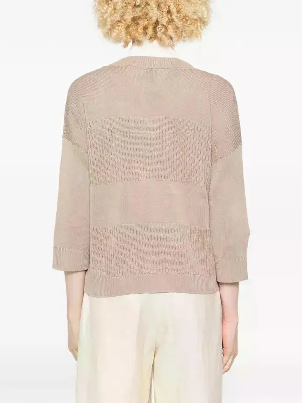 Peserico V-neck Ribbed Knit Cardigan