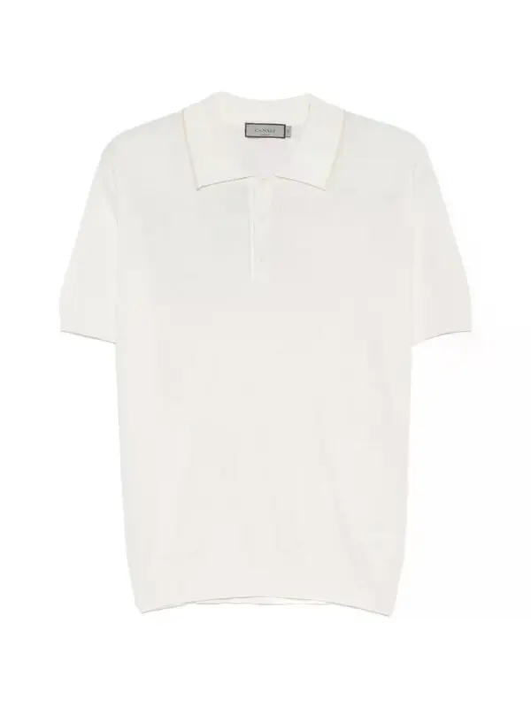 Canali Short-sleeve Polo Shirt - White