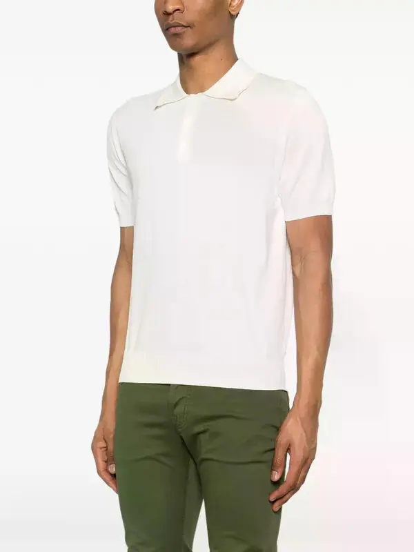 Canali Short-sleeve Polo Shirt - White