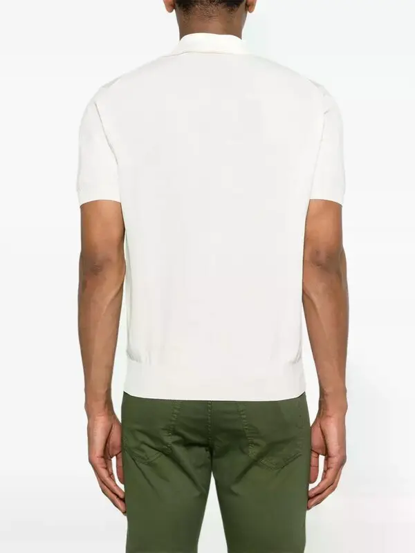 Canali Short-sleeve Polo Shirt - White
