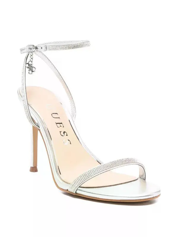 Guess Embellished Ankle-strap Sandals - Silver