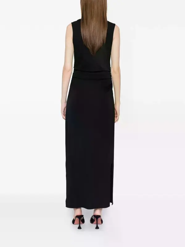 Liu Jo Crystal Embellished V-neck Midi Dress