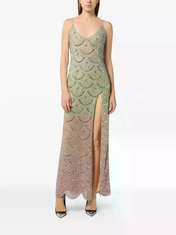 Philipp Plein Embellished Maxi Slip Dress