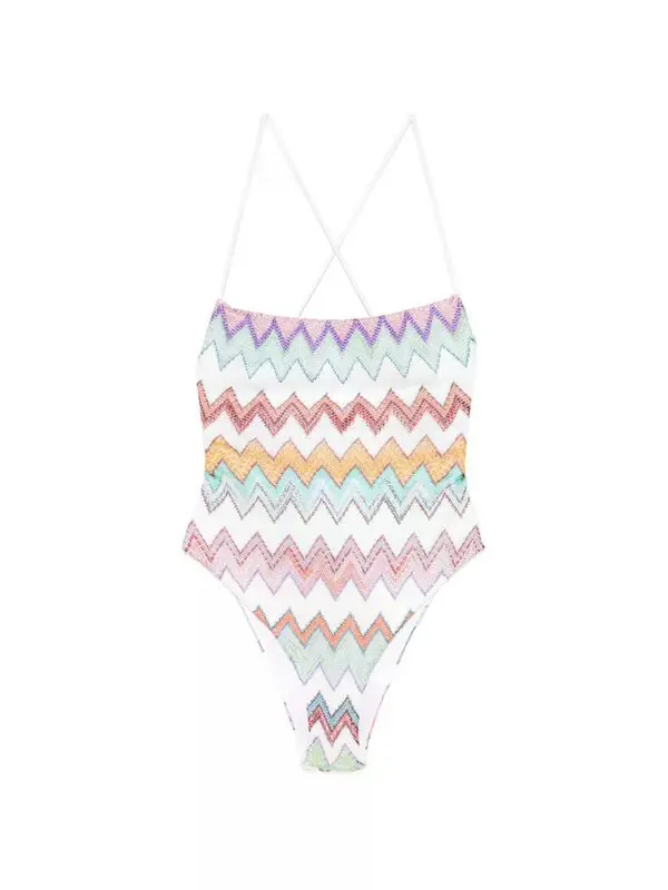 Missoni Chevron-pattern Swimsuit - White