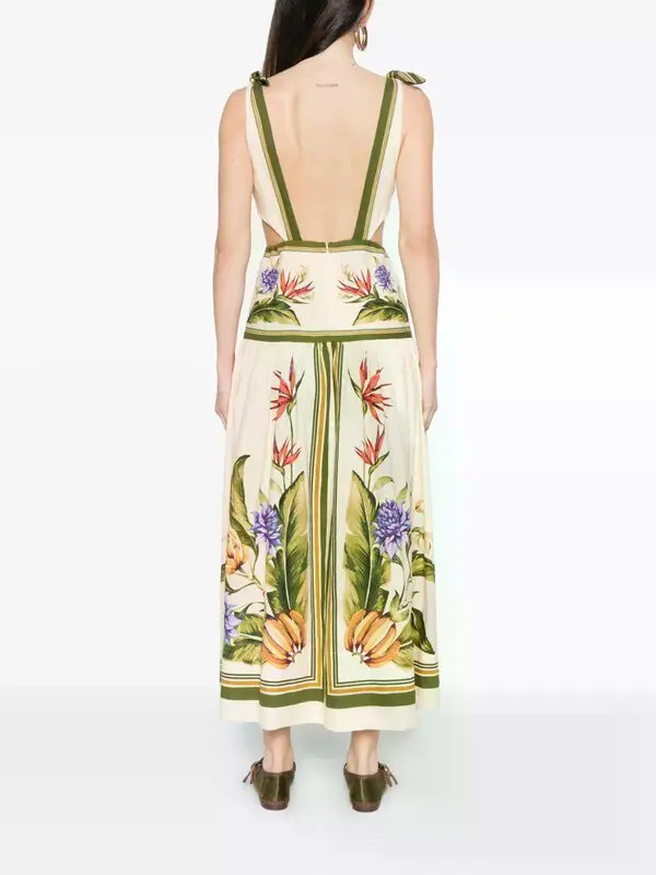 Farm Rio Sand Tropical Scarf Maxi Dress - Neutrals