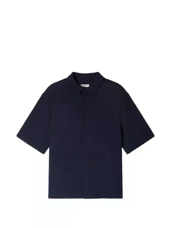 Sandro Textured-look Shirt With A Shark Collar