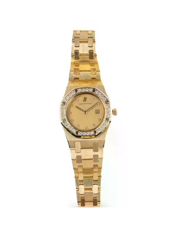 AUDEMARS PIGUET Royal Oak 30mm Watch With Diamond Bezel - Gold