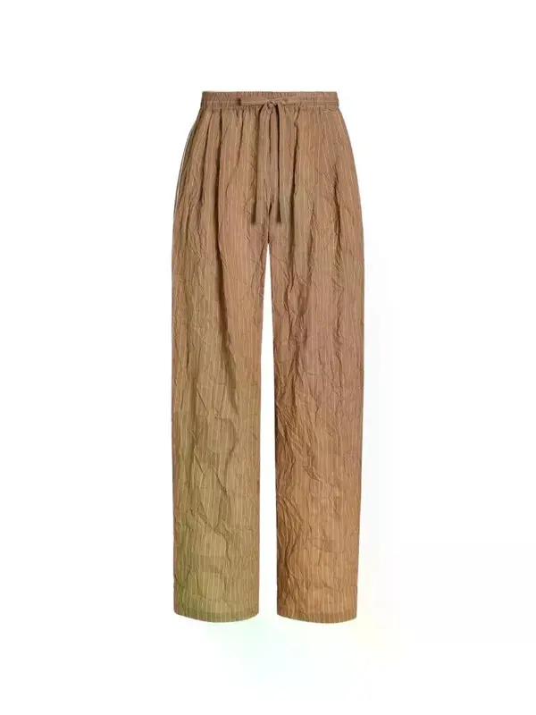 Dolce & Gabbana Pinstripe Drawstring Trousers - Brown