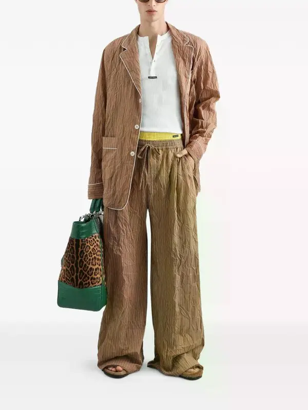 Dolce & Gabbana Pinstripe Drawstring Trousers - Brown