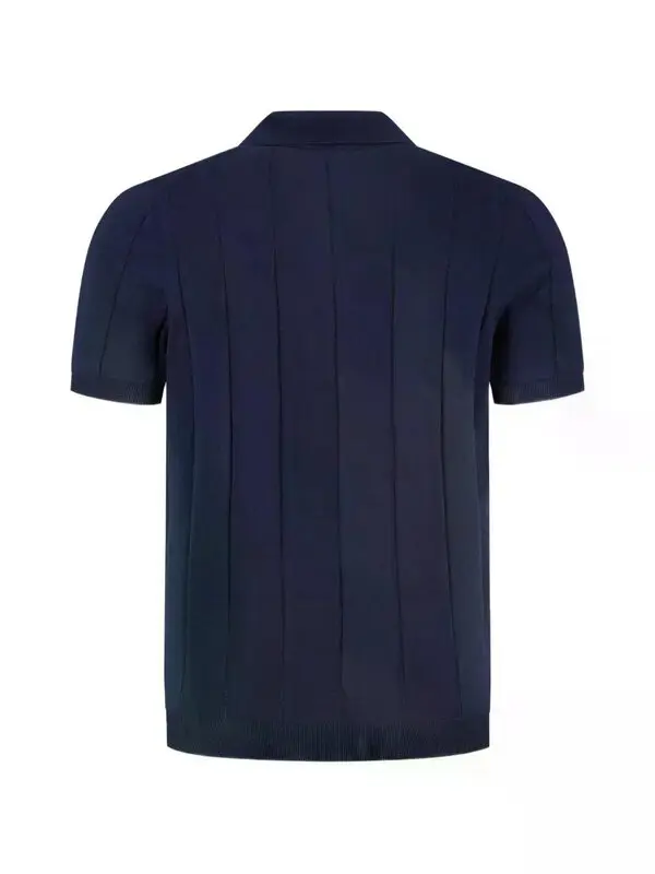 GRAN SASSO Ribbed Polo Shirt - Blue