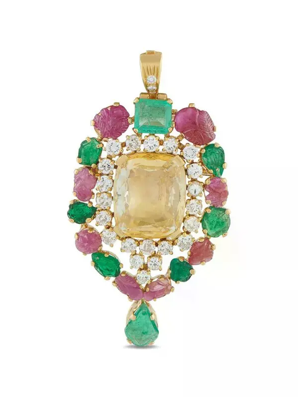 GAZDAR Diamond And Gemstone Brooch - Gold