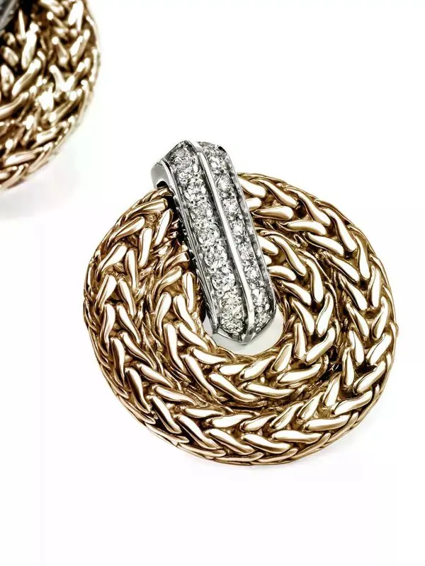 John Hardy Icon Link Diamond Earrings - Gold