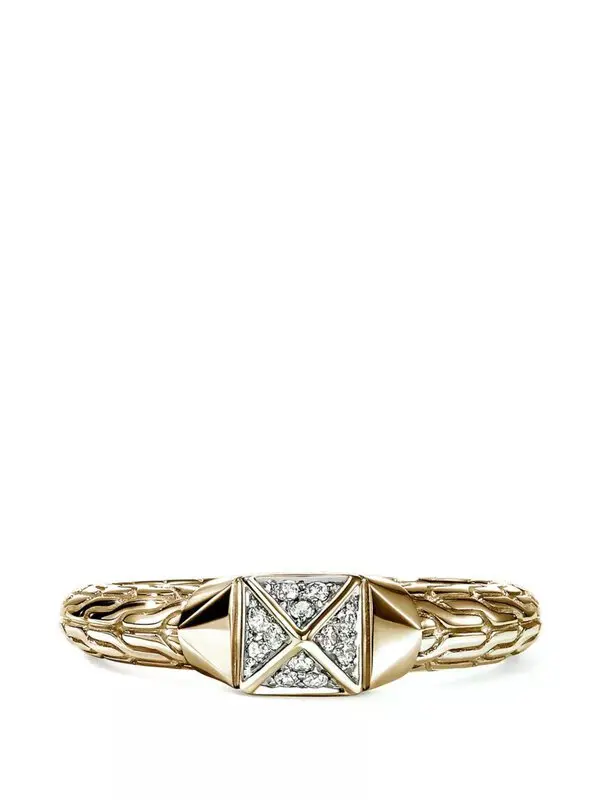 John Hardy 14k Diamond Stud Ring - Gold