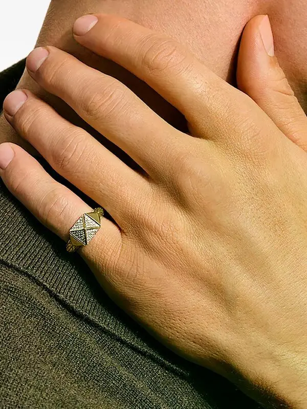 John Hardy 14k Diamond Stud Ring - Gold