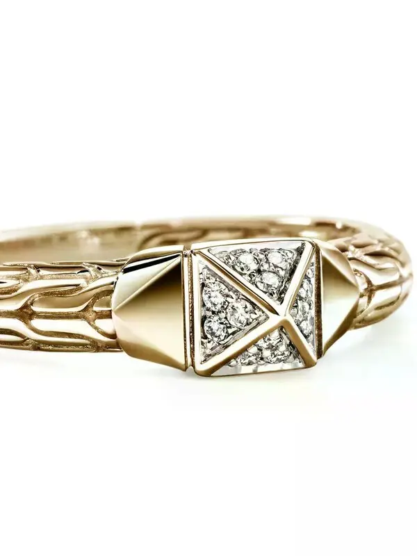 John Hardy 14k Diamond Stud Ring - Gold