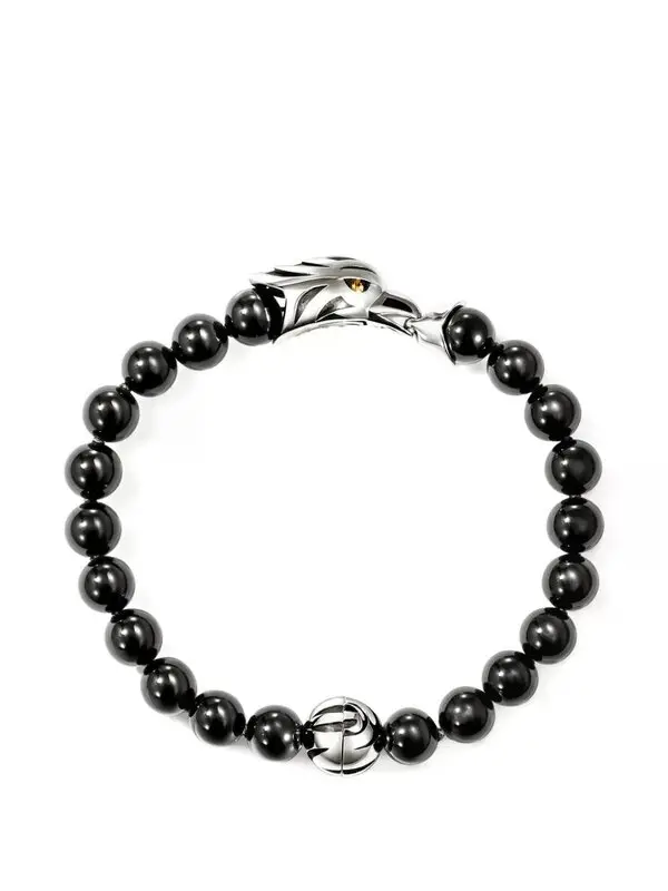 John Hardy Sterling Silver Onyx Eagle Bead Bracelet - Black