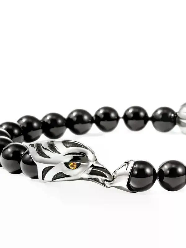 John Hardy Sterling Silver Onyx Eagle Bead Bracelet - Black