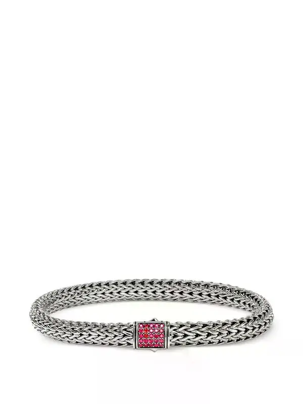 John Hardy Icon Sterling Ruby Bracelet - Silver