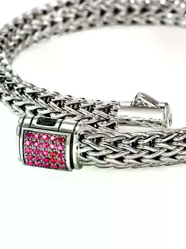 John Hardy Icon Sterling Ruby Bracelet - Silver