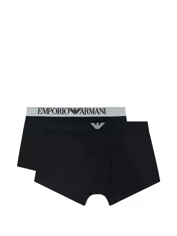 Emporio Armani Logo Boxers Set Of Two - Black