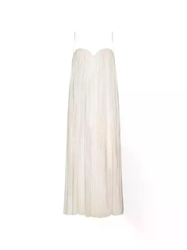 ROTATE BY BIRGER CHRISTENSEN Pleated Strap Dress - White