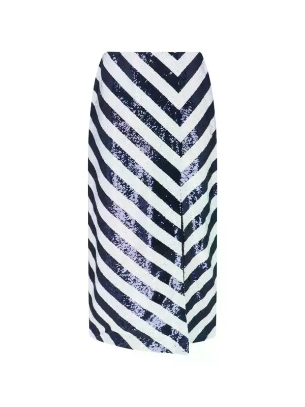 Ralph Lauren Striped Sequinned Midi Skirt
