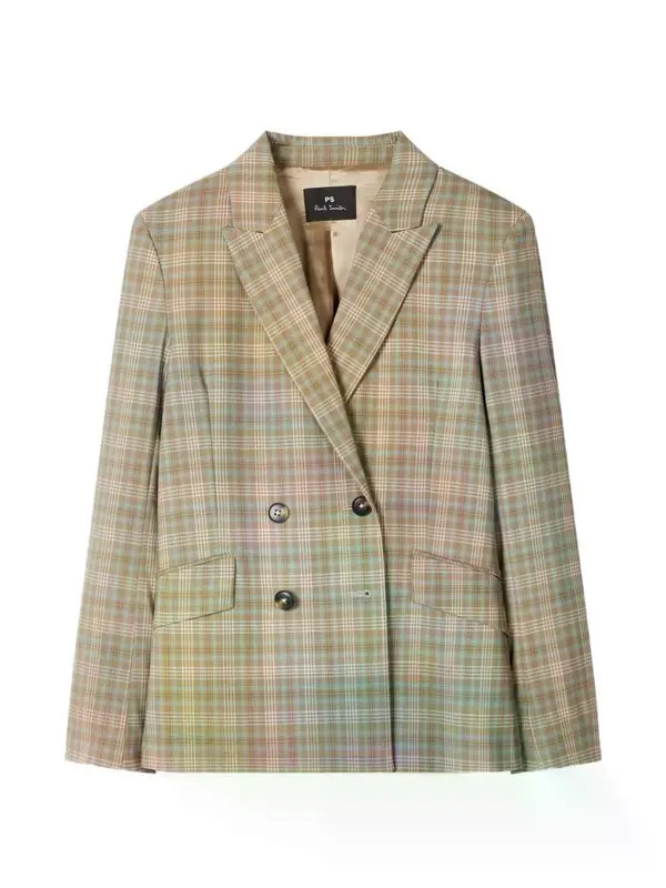 Paul Smith Checked Double-breasted Blazer - Brown