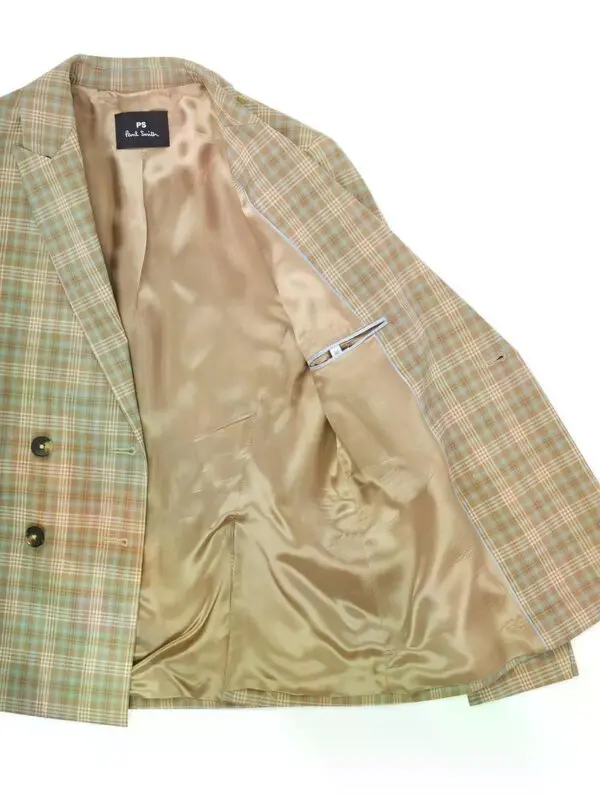 Paul Smith Checked Double-breasted Blazer - Brown