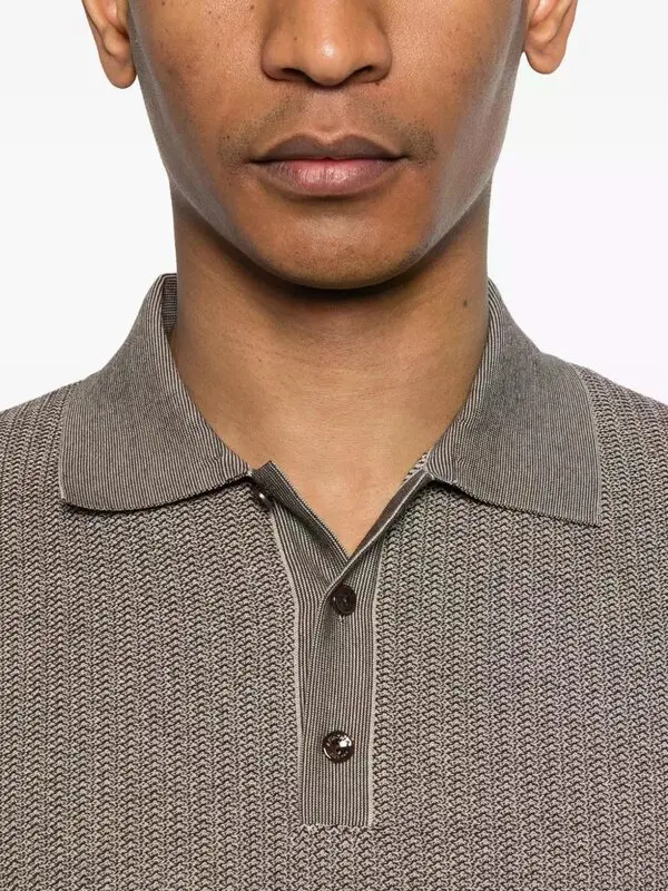 Agnona Textured Polo Shirt - Neutrals