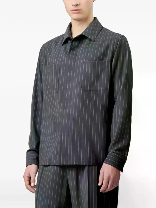 TOD'S Pinstripe-pattern Front-pocket Shirt