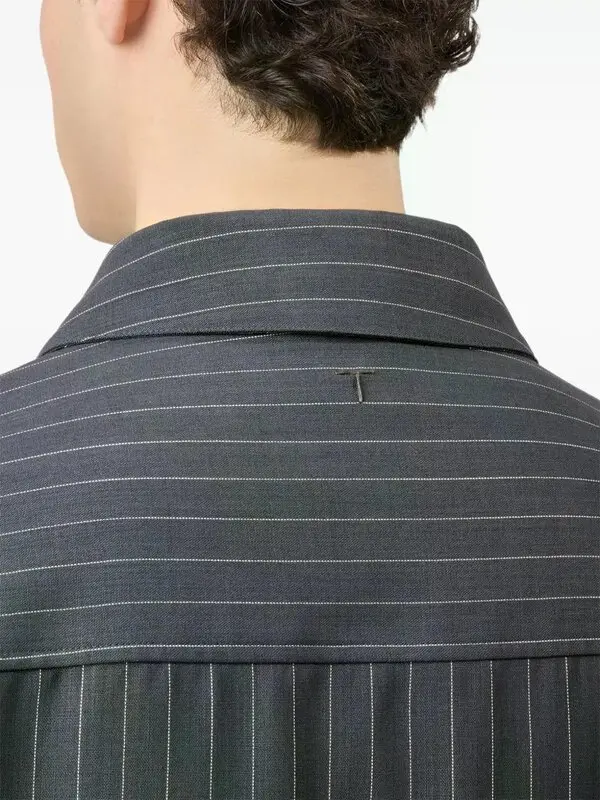 TOD'S Pinstripe-pattern Front-pocket Shirt