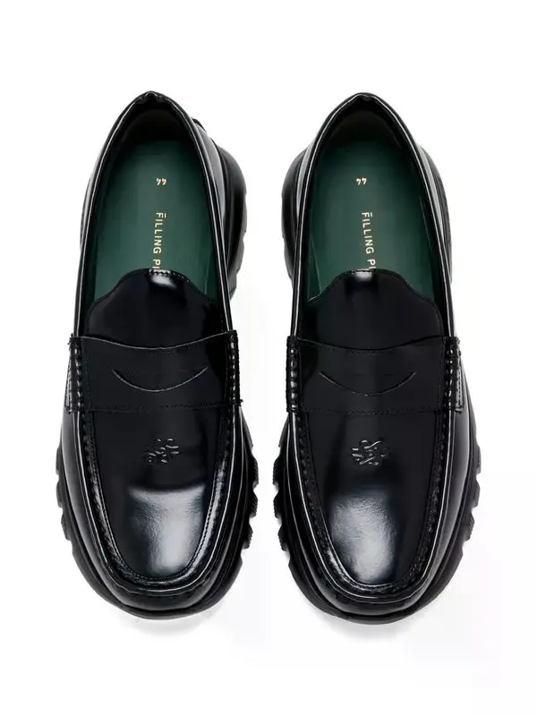 Filling Pieces Embossed Logo Penny Loafers