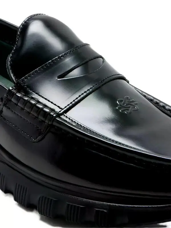 Filling Pieces Embossed Logo Penny Loafers