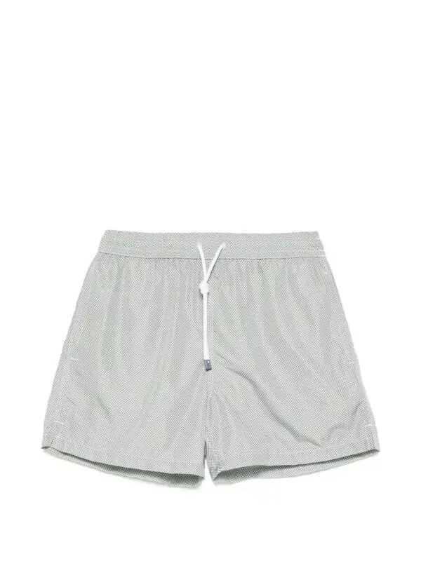 Fedeli Patterned Swim Shorts - Green
