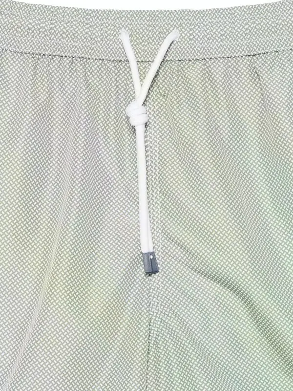 Fedeli Patterned Swim Shorts - Green