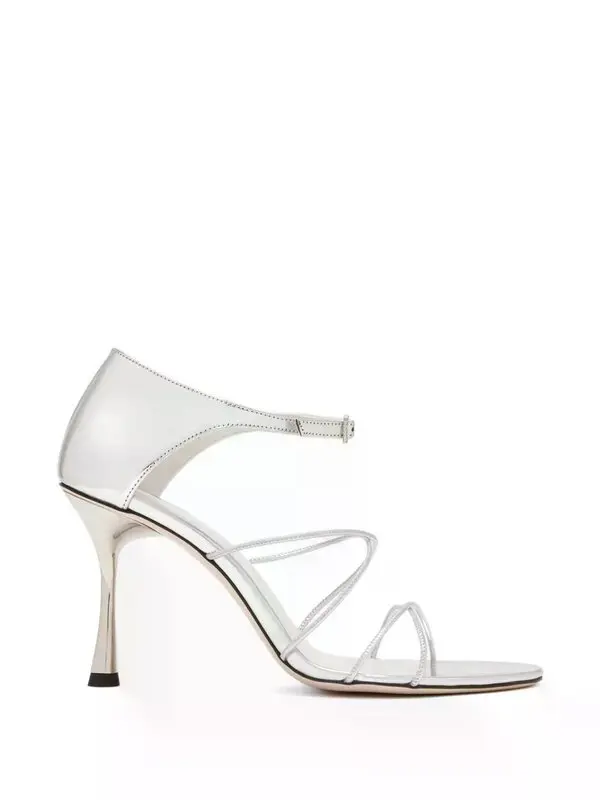 Studio Amelia Greta Strappy Heeled Sandals - Silver