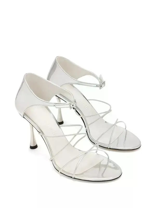 Studio Amelia Greta Strappy Heeled Sandals - Silver