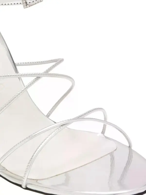Studio Amelia Greta Strappy Heeled Sandals - Silver