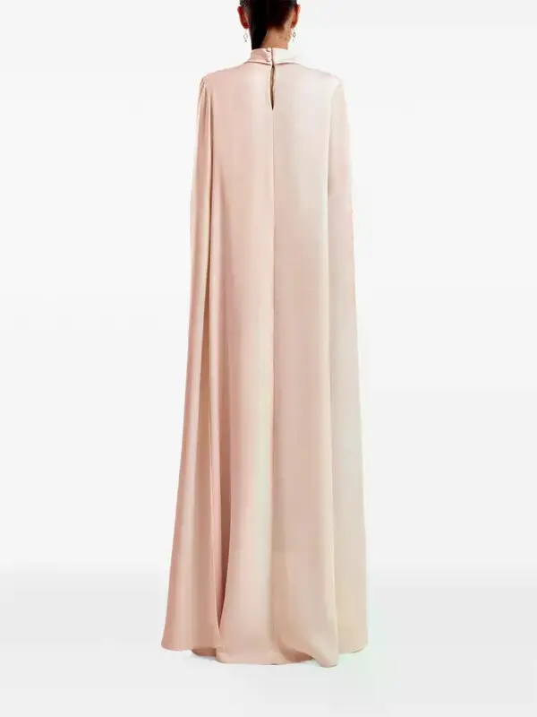 GEMY MAALOUF Calligraphy Maxi Kaftan With Bow Detail - Pink