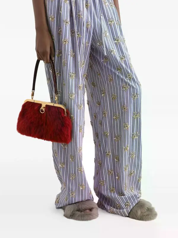 Dolce & Gabbana Amanda Handbag In Sheepskin And Crocodile Leather